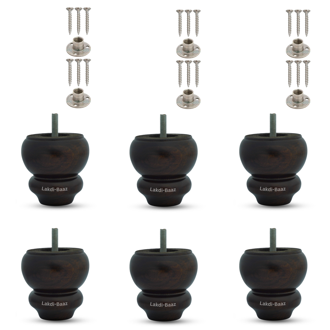 Premium Quality Wooden Sofa Legs with Fittings and Screws – LakdiBaaz