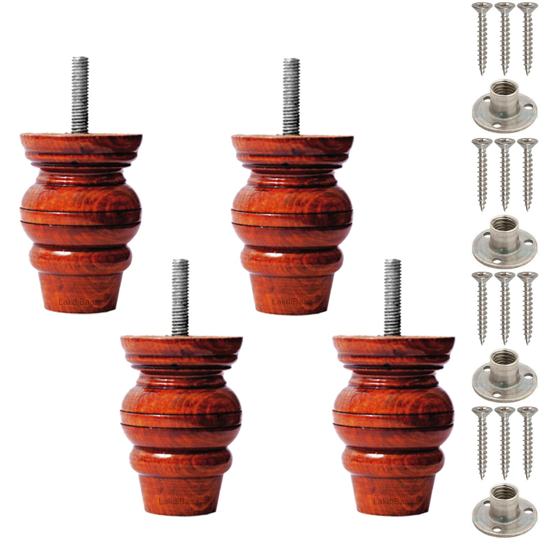 Premium Quality Wooden Sofa Legs with Fittings and Screws – LakdiBaaz